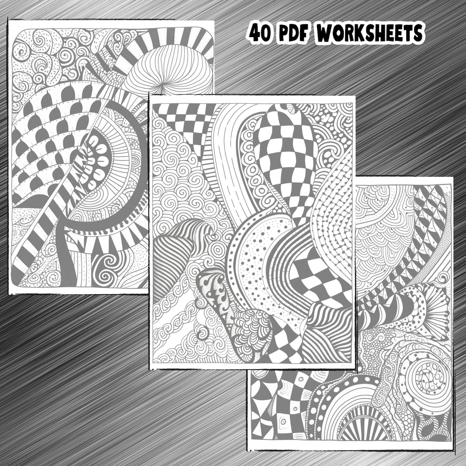 Zentangle With Intricate Patterns: Explore PNG, JPG, and PDF Worksheets - Etsy