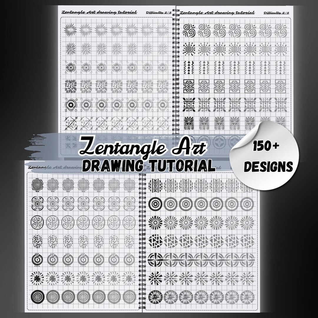 Zentangle Practice Sheets for DIY Lettering and Calligraphy, Beginner's ...
