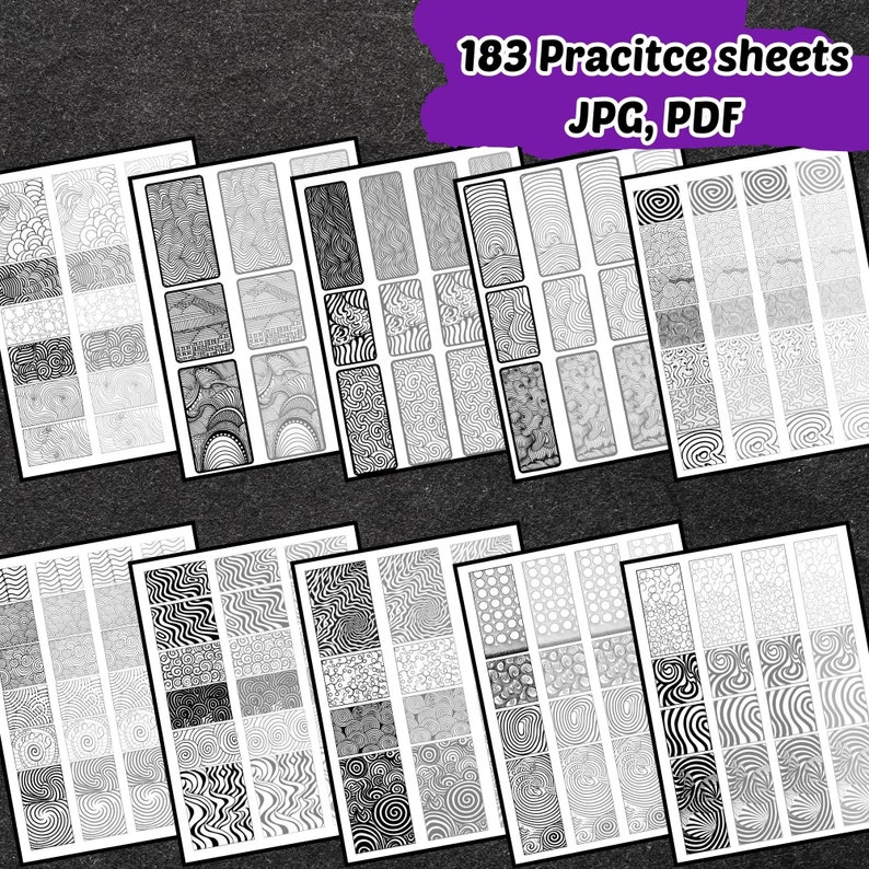 Zen Doodle Workbook, Zentangle Pattern Templates, Zentangle Practice ...