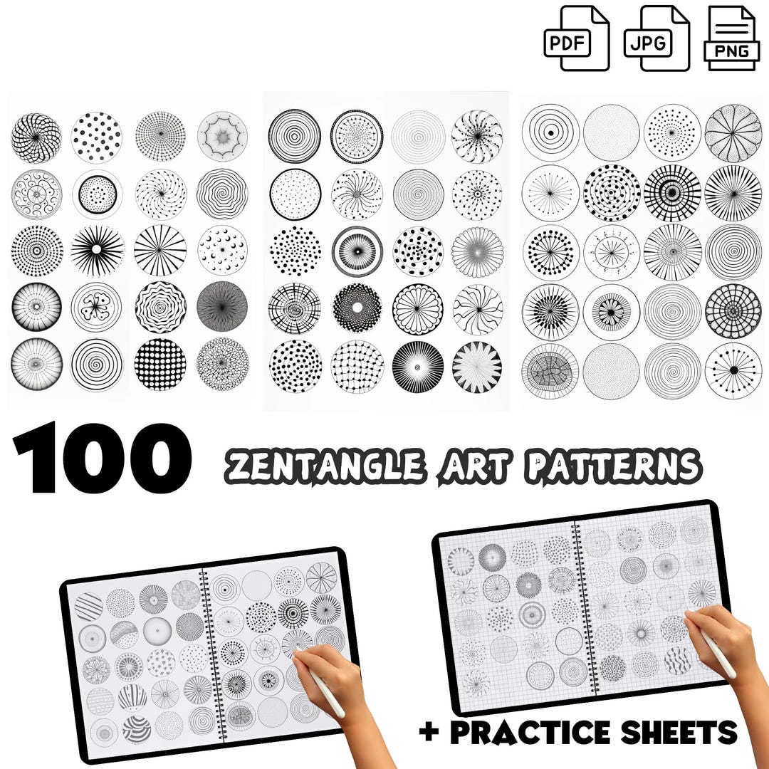 Zendoodle Patterns & Mandala Art Training Set, Zentangle Beginner ...