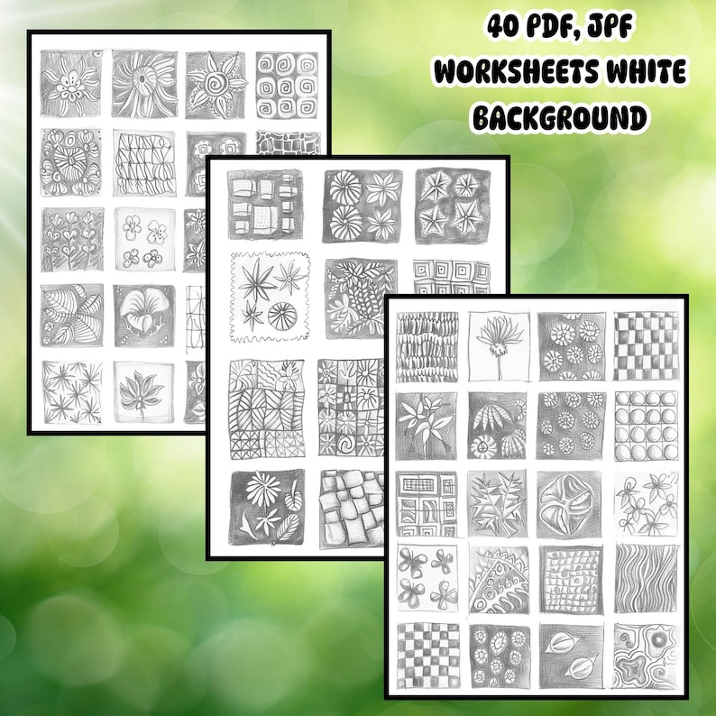 Zentangle Pattern Worksheets: 800+ Designs for Mindful Doodling (PDF ...