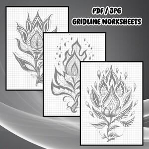 Flame Flower Zentangle Patterns, Botanical Art Sheets, Doodle Flower ...