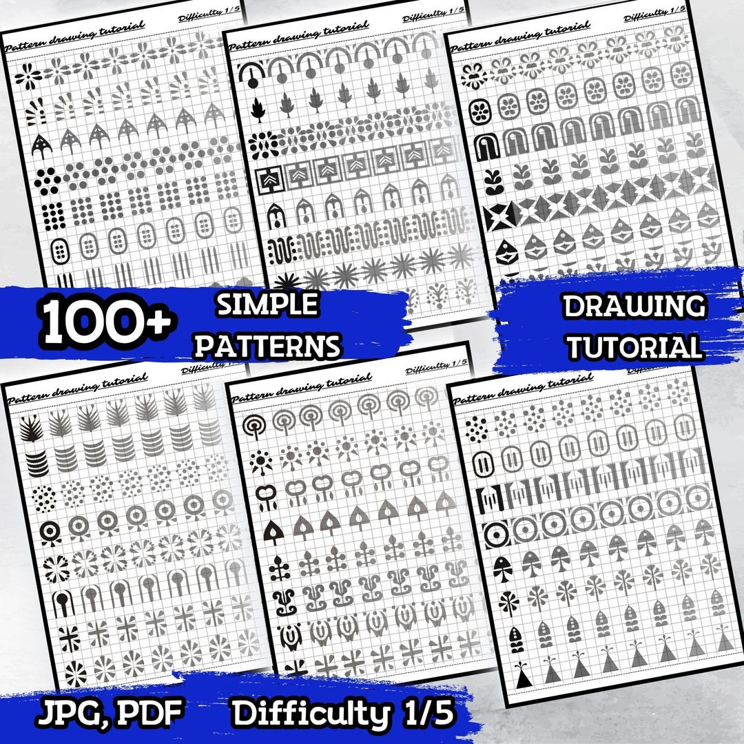 Simple Pattern Drawing: Step-by-step Tutorial With Practice Sheets ...