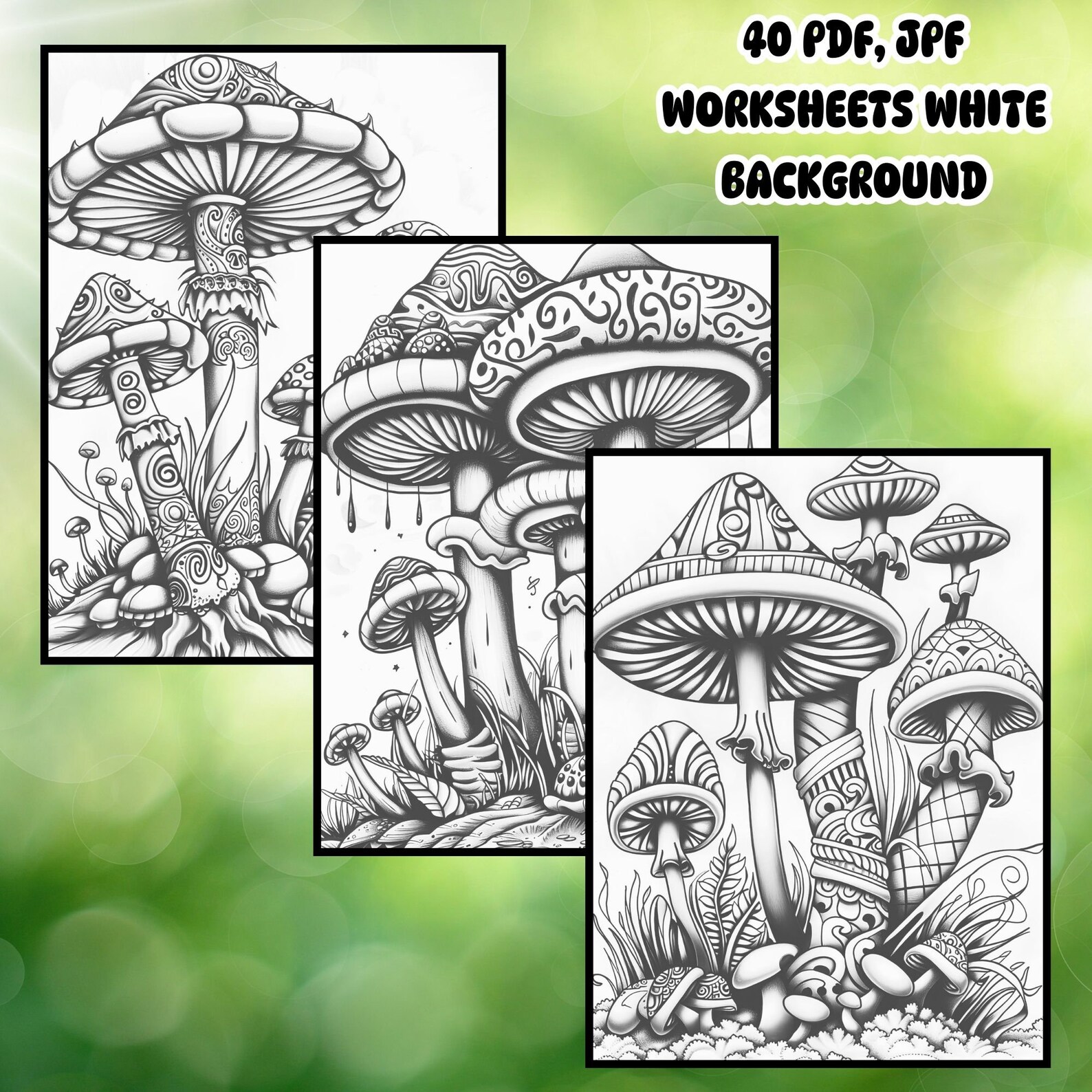 Zentangle Mushroom Patterns With Enchanting Coloring Pages and Doodle ...