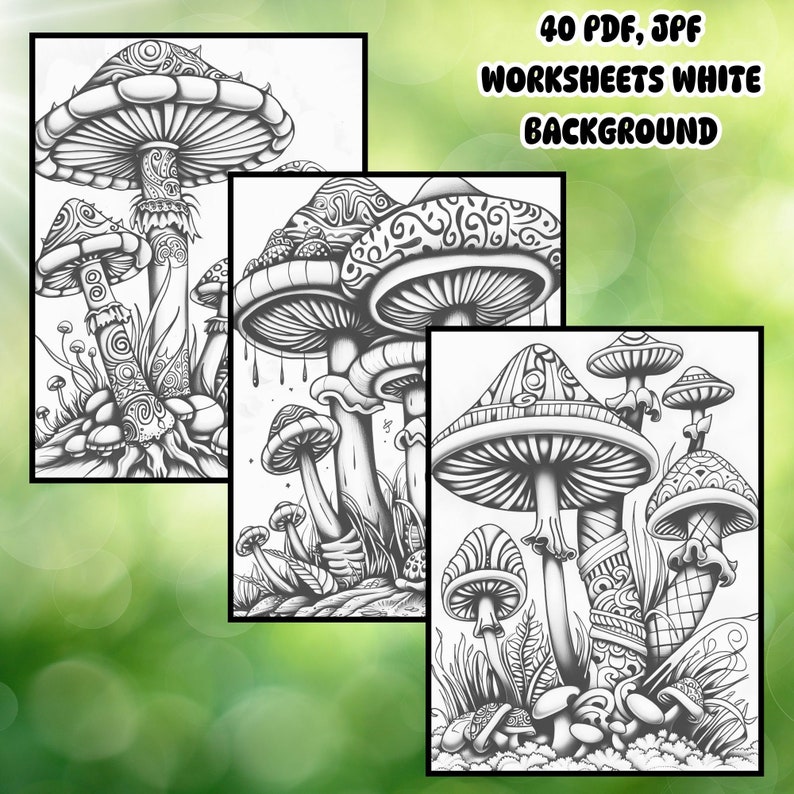 Zentangle Mushroom Patterns With Enchanting Coloring Pages and Doodle ...