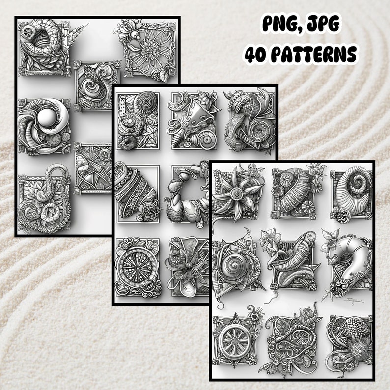 400+ Zentangle Patterns, Doodle Art Practice Sheets (digital Download ...
