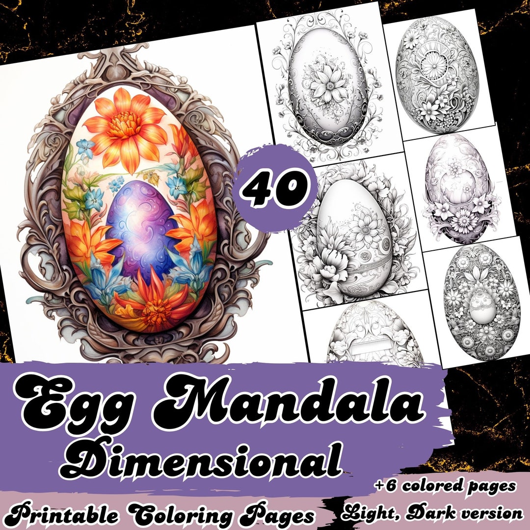 Easter Egg Mandala Coloring Pages for Peaceful Mindfulness - Etsy