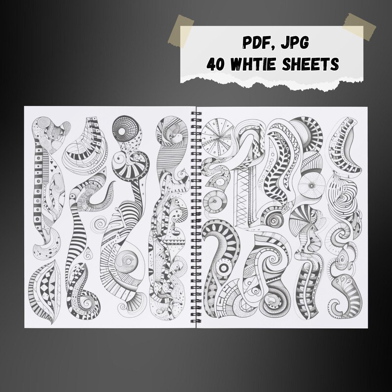 Zentangle Patterns Bundle: Floral Doodle Art Prints & Worksheets ...