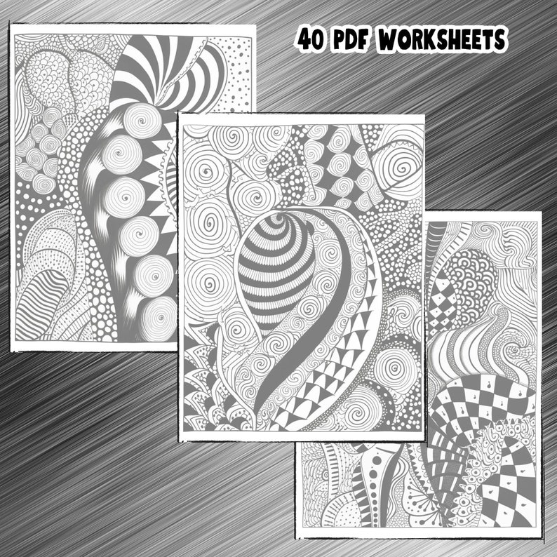 Zentangle With Intricate Patterns: Explore PNG, JPG, and PDF Worksheets ...