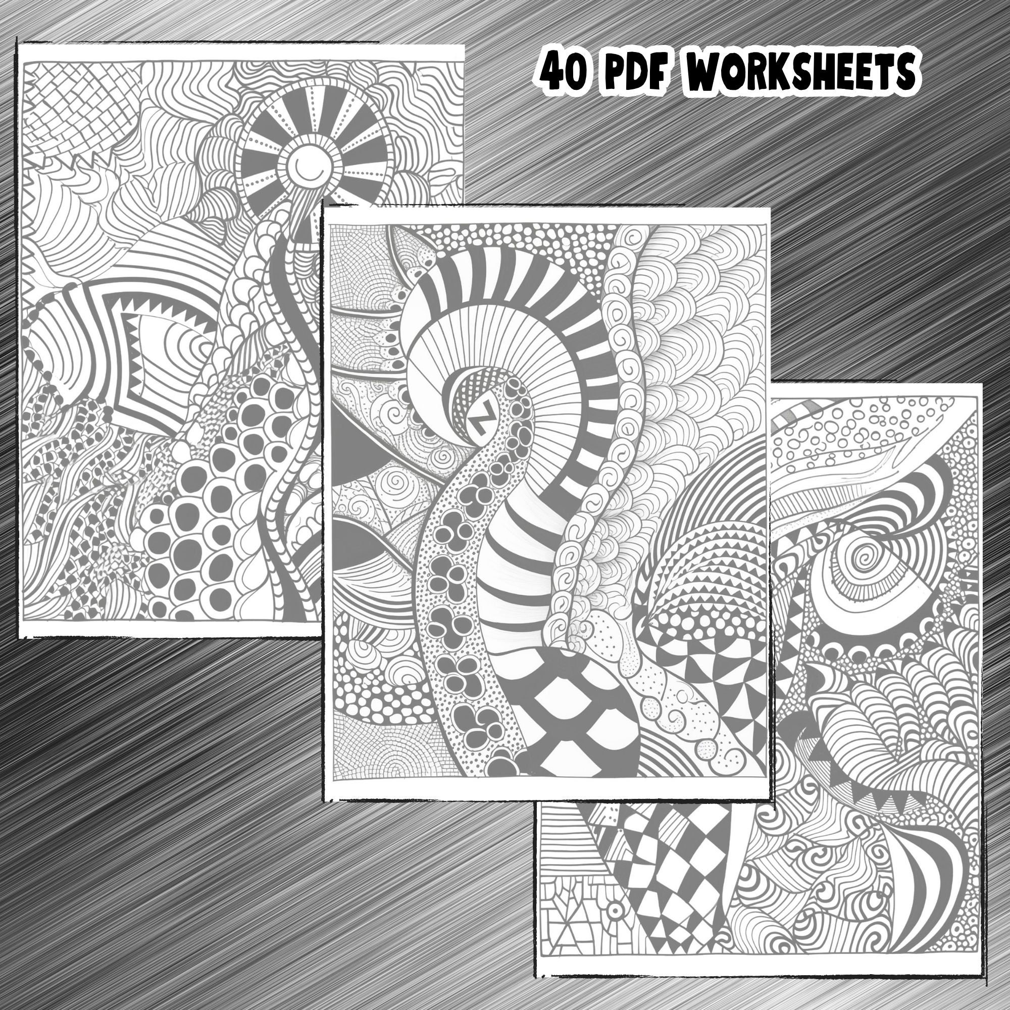 Zentangle With Intricate Patterns: Explore PNG, JPG, and PDF Worksheets ...