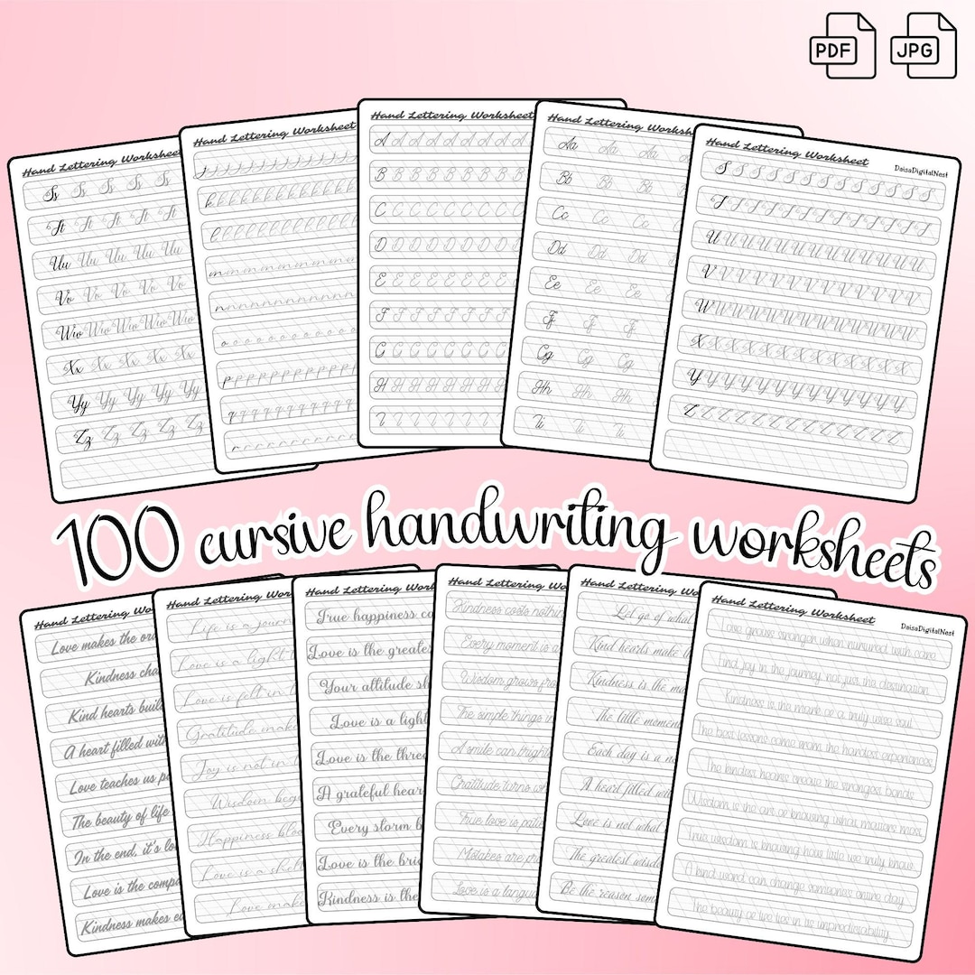 Cursive Writing Worksheets - Enhance Your Hand Lettering Skills With ...