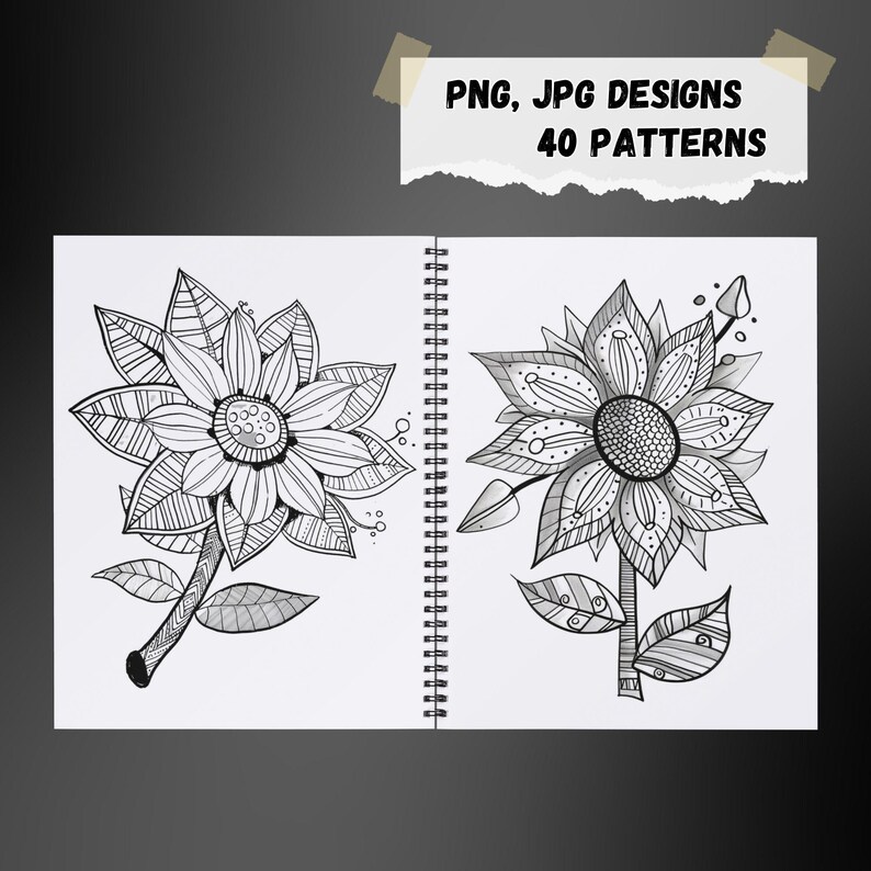 Creative Floral Zentangle Worksheets, Artistic Flower Zentangle ...