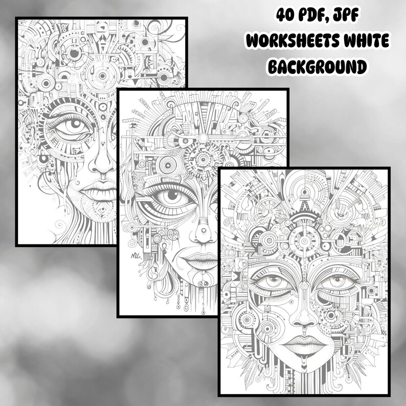 Zentangle Patterns for Beginners, Womens Face Line Art, Stress Relief ...