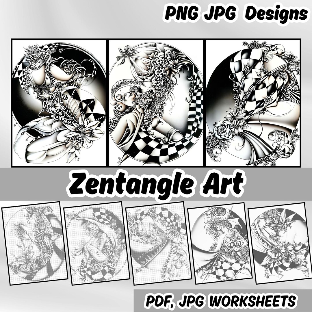 Zentangle & Doodle Art Workbook - Calligraphy Practice Sheets, Mandala ...