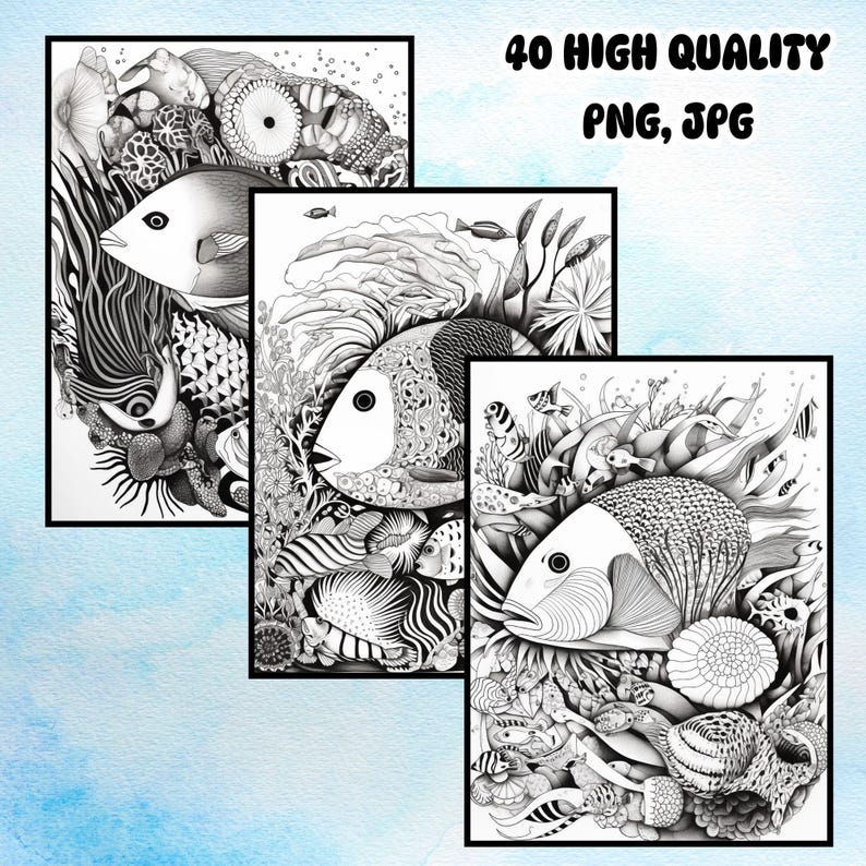 Adult Activity Book Ocean Zen, Underwater Zentangle Coloring Pages ...