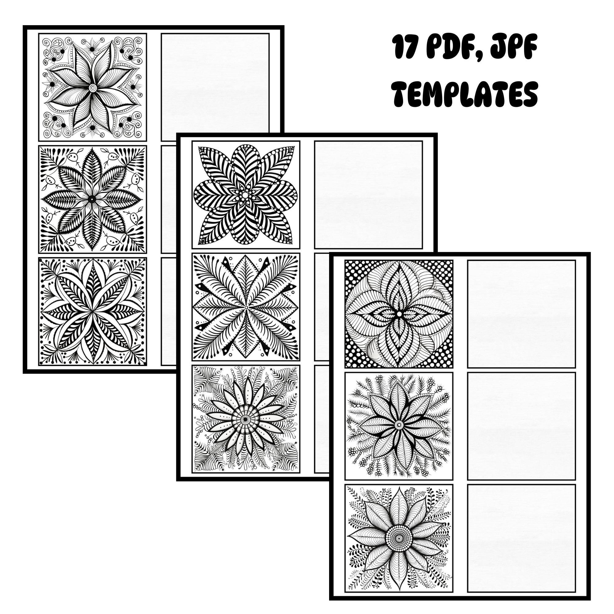 Printable Zentangle Design Pack – Frame & Border Templates | Zendoodle ...