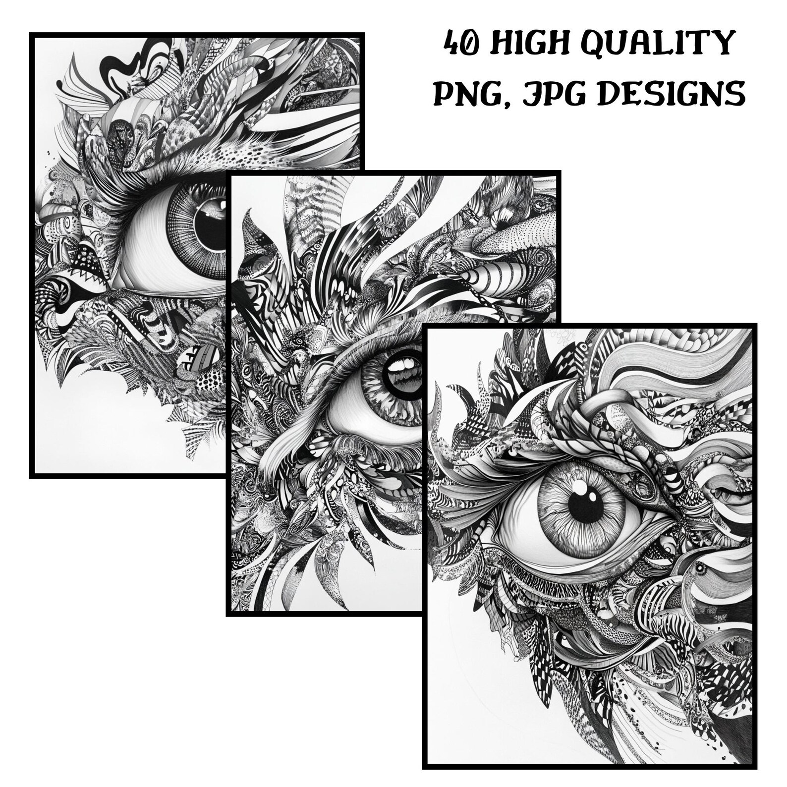 Beautiful Eye Zentangle Art – Creative Stress Relief Patterns, Mandala ...