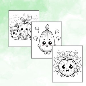 Kawaii Fruit & Veggie Coloring Pages | 40 Cute - Easy Printable Designs ...