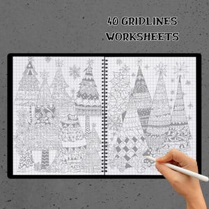 Creative Festive Tree Art Zen Doodle Worksheets for Mindful Relaxation ...