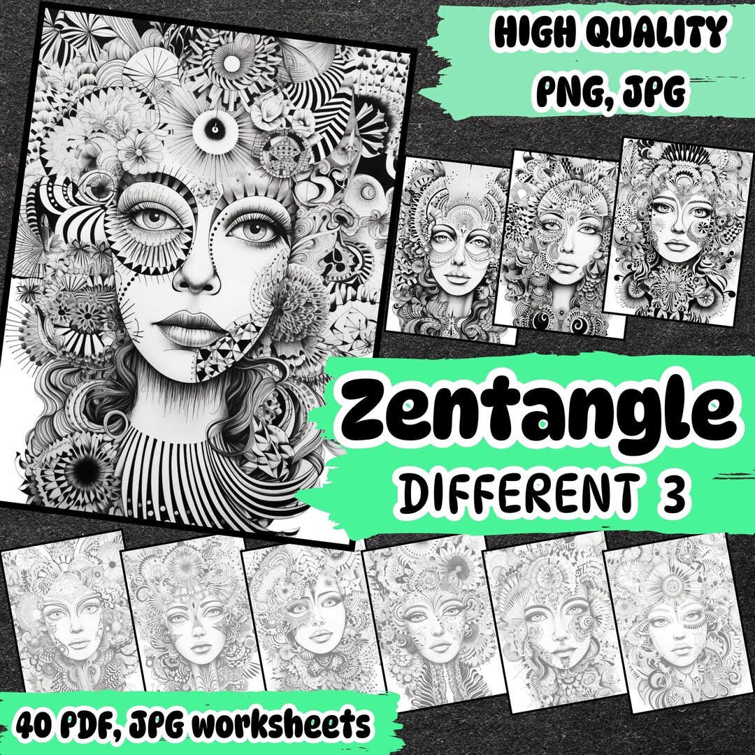 Zentangle: Stunning Patterns, Mesmerizing Silhouette of a Woman's Face ...