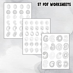 Zentangle With Printable PDF Worksheets, PNG and JPG Formats Step by ...