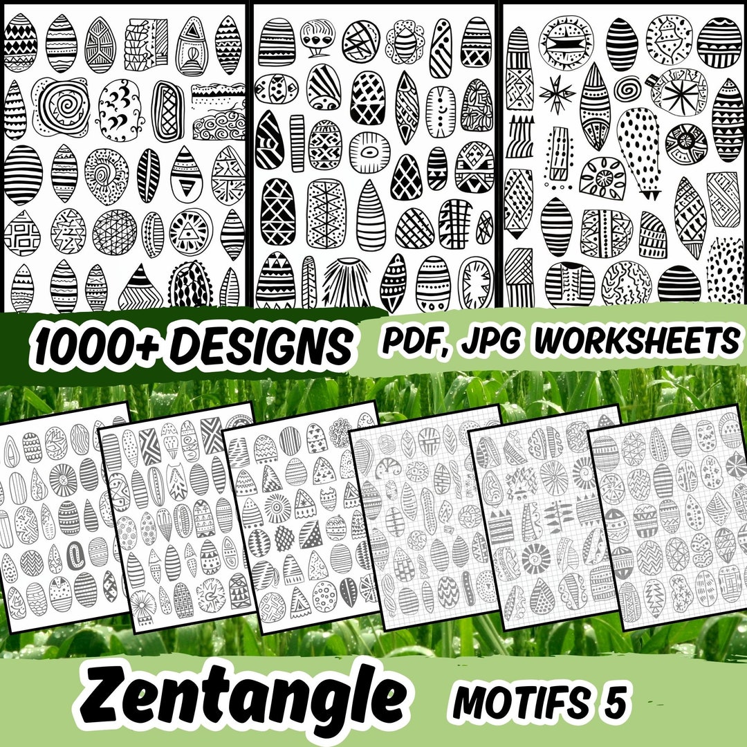 Zentangle Worksheet, Explore 1000 Unique Zentangle Pattern, Symmetry ...