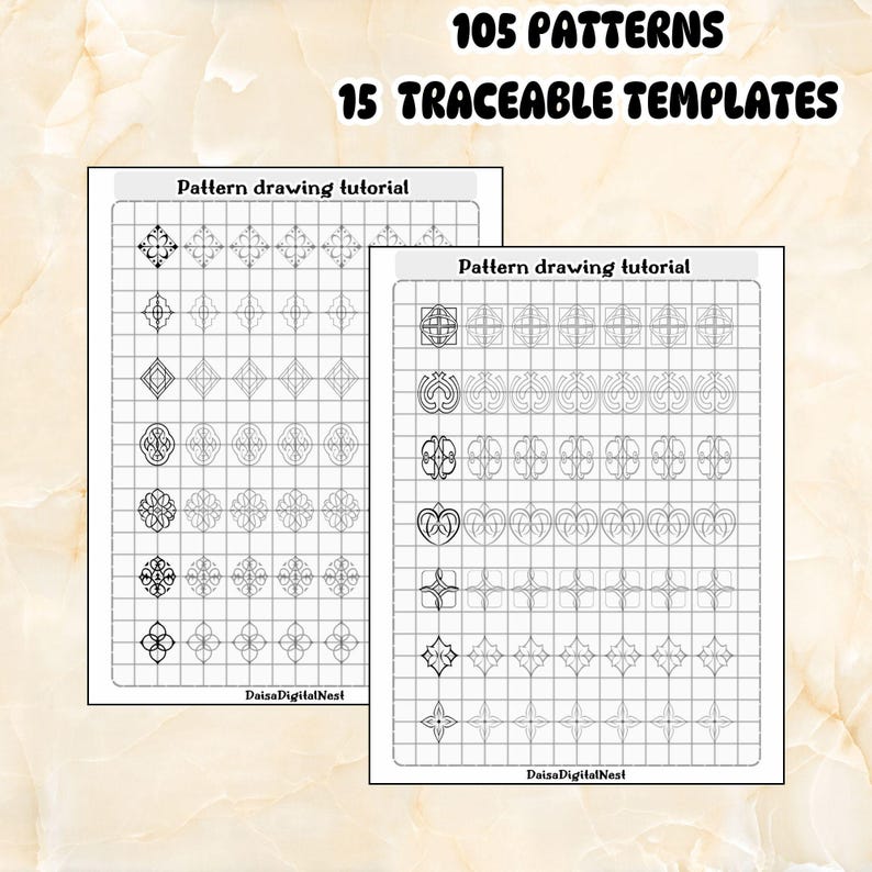100+ Zentangle Pattern Templates: Calligraphy, Hand Lettering (digital ...