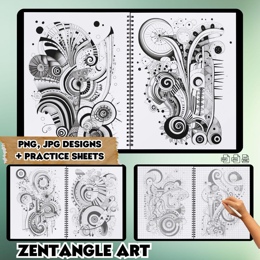 Zentangle Drawing Templates and Practice Sheets: Explore Mesmerizing ...