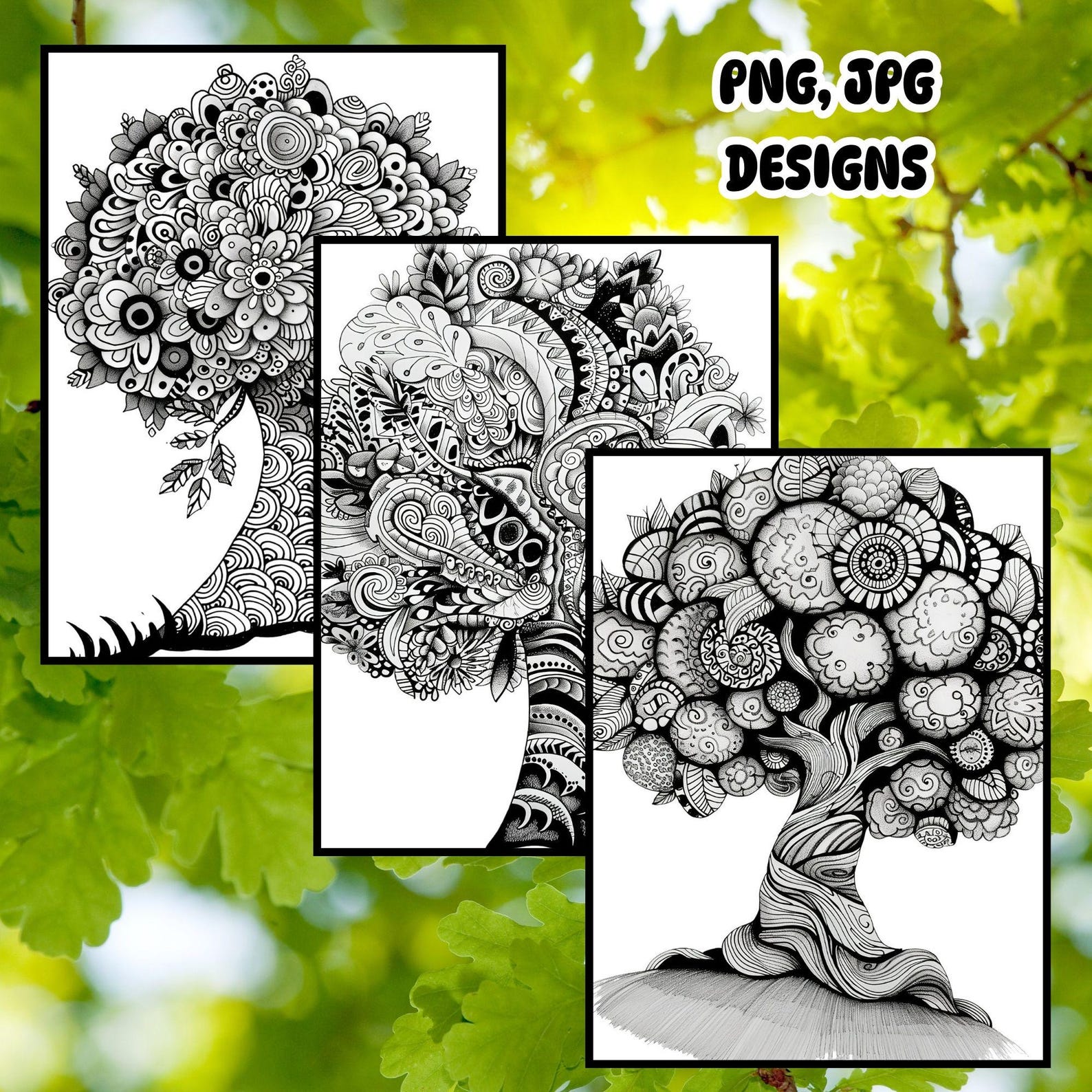 Unique Tree Designs, Zentangle Patterns, Exquisite Leaf Art, Artful ...