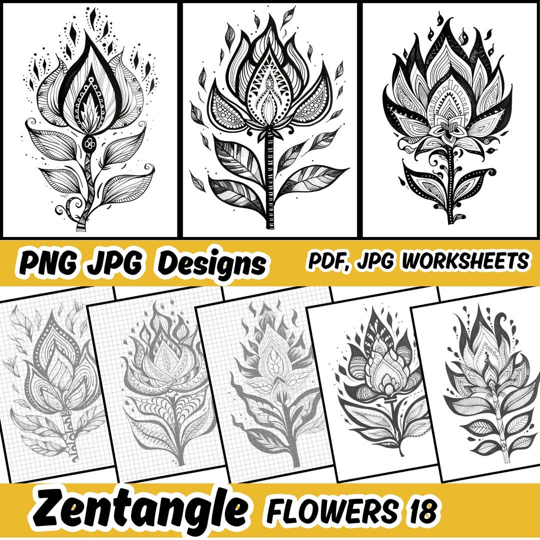 Flame Flower Zentangle, Doodle Pattern, Cute Pictures to Draw, Doodle ...