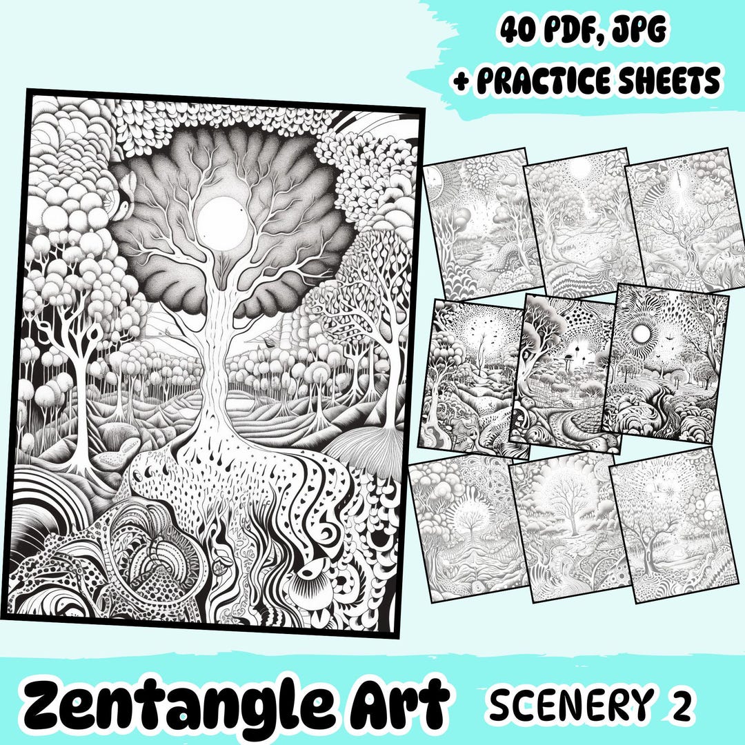 Zen Art With Nature Inspired Worksheets and Doodle Coloring Pages ...