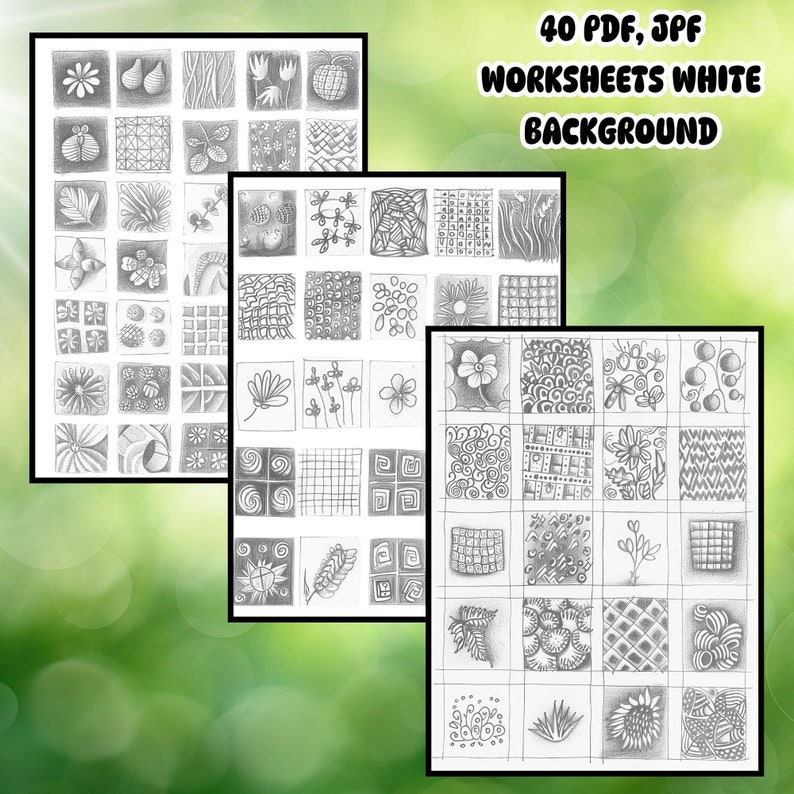 Zentangle Pattern Worksheets: 800+ Designs for Mindful Doodling (PDF ...