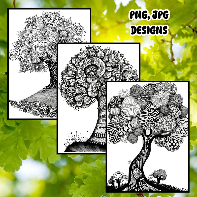 Unique Tree Designs, Zentangle Patterns, Exquisite Leaf Art, Artful ...