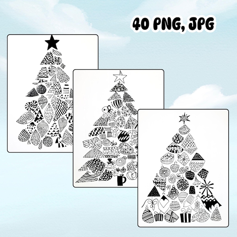 Christmas With Zentangle Patterns: Tree Inspired Art and Doodling ...