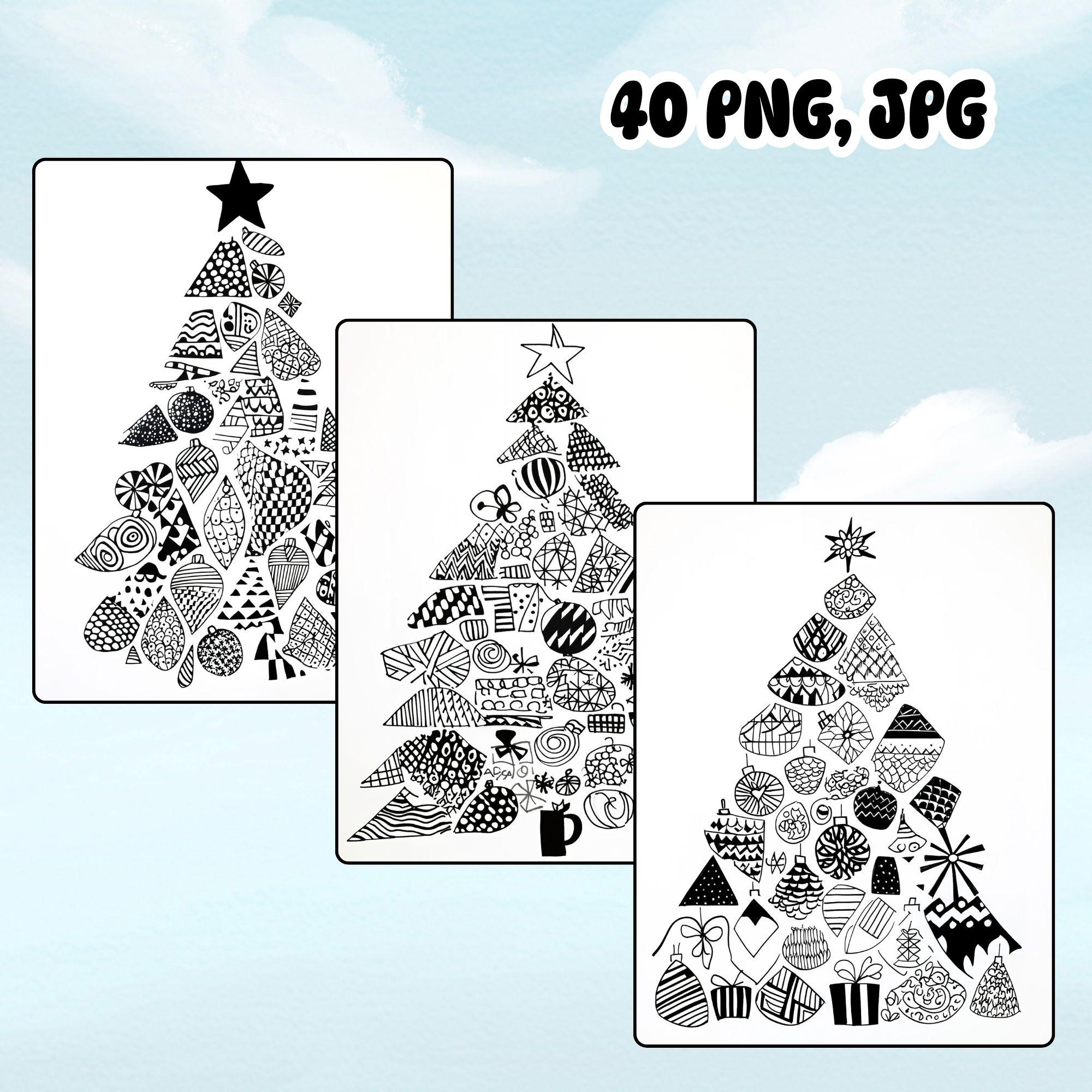 Christmas With Zentangle Patterns: Tree Inspired Art and Doodling ...