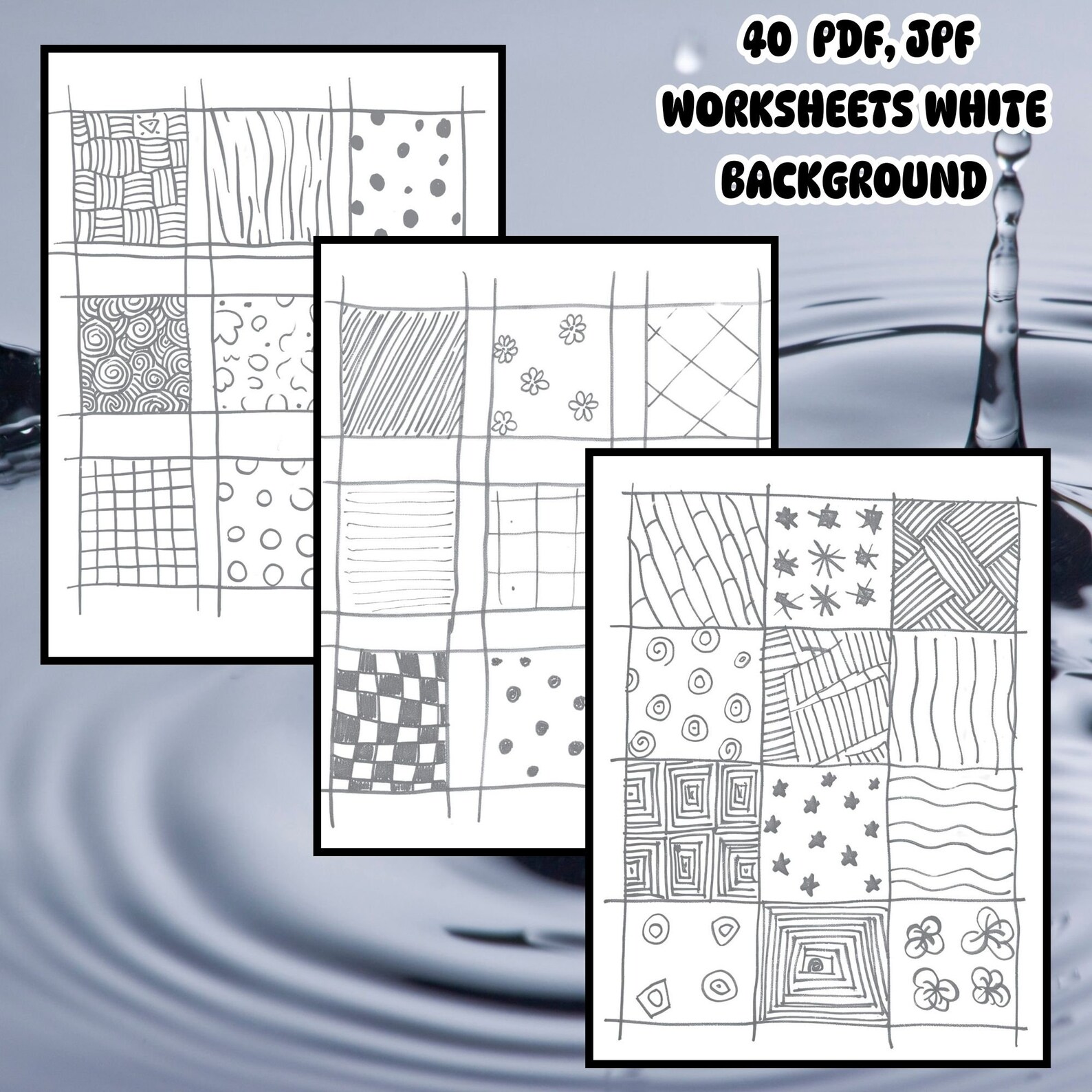 450+ Zentangle Patterns, Zentangle Practice Sheet, Easy How to Draw ...