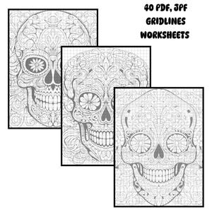 Halloween Skull Zentangle Patterns – PDF + PNG Files | Intricate ...