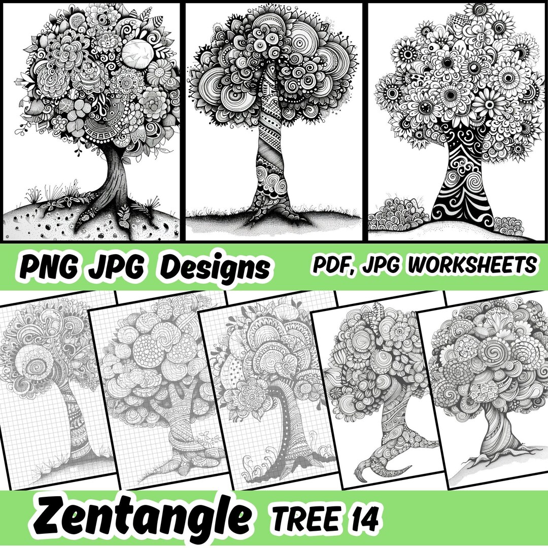 Unique Tree Designs, Zentangle Patterns, Exquisite Leaf Art, Artful ...