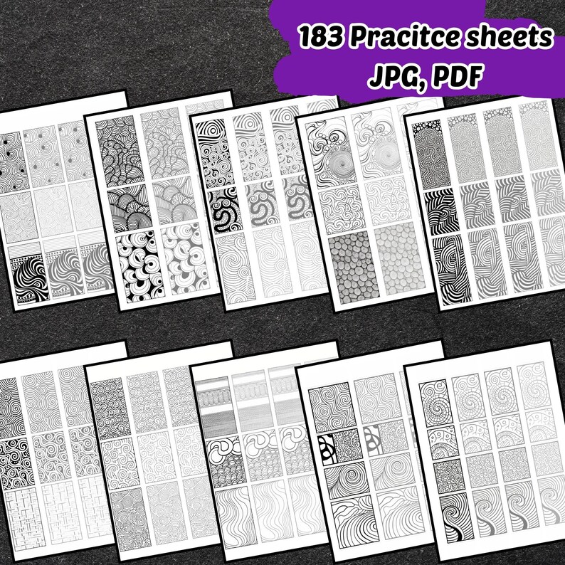 Zen Doodle Workbook, Zentangle Pattern Templates, Zentangle Practice ...
