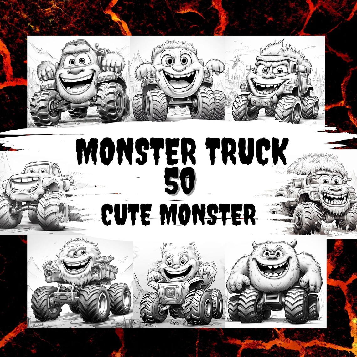 Roaring Fun, Printable Cute Monsters, Monster Truck Coloring Pages ...