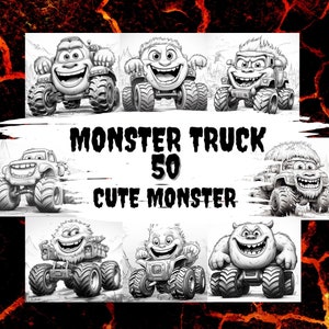 Roaring Fun, Printable Cute Monsters, Monster Truck Coloring Pages ...