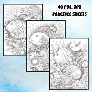 Adult Activity Book Ocean Zen, Underwater Zentangle Coloring Pages ...