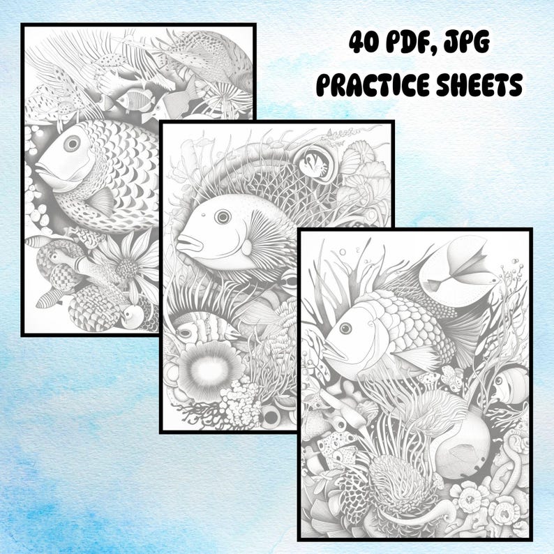 Adult Activity Book Ocean Zen, Underwater Zentangle Coloring Pages ...