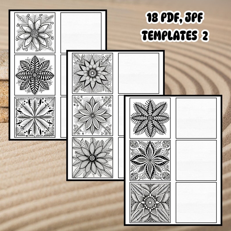 Zentangle Templates & Doodle Practice Sheets | Beginner Zentangle ...