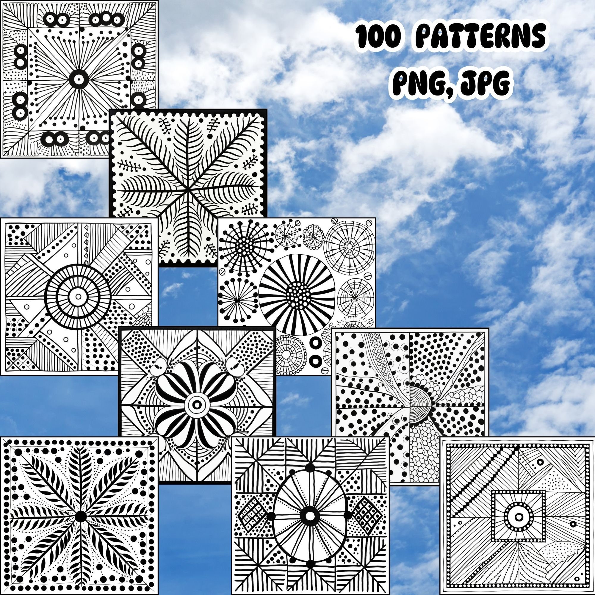 Zentangle Templates, Zentangle Worksheet, How to Draw, Anti Stress ...