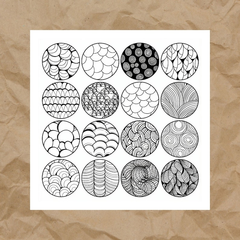 Zentangle Patterns Workbook, 196 Practice Sheets (PDF, JPEG, PNG) - Etsy