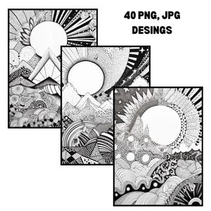 Zentangle Landscape Practice Sheets – Adult Activity Book for Mindful ...