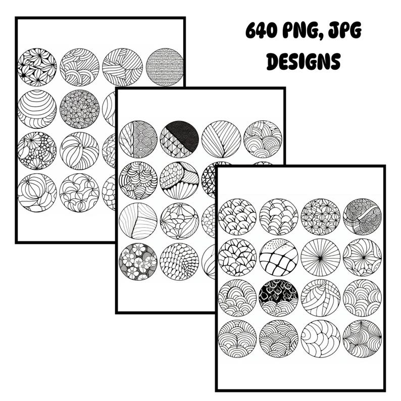 Zentangle Patterns Bundle: Intricate Designs, Doodle Practice Sheets ...