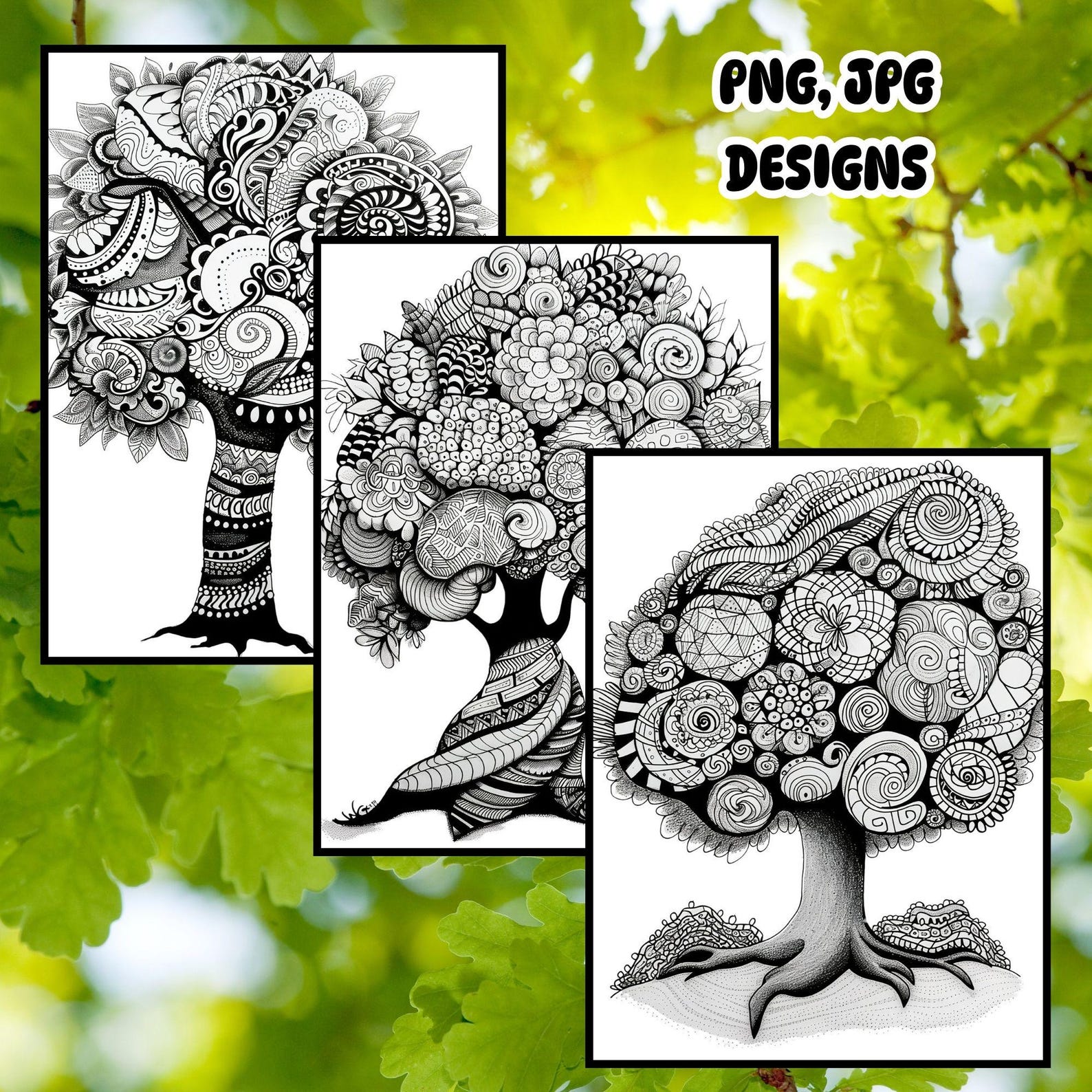 Unique Tree Designs, Zentangle Patterns, Exquisite Leaf Art, Artful ...