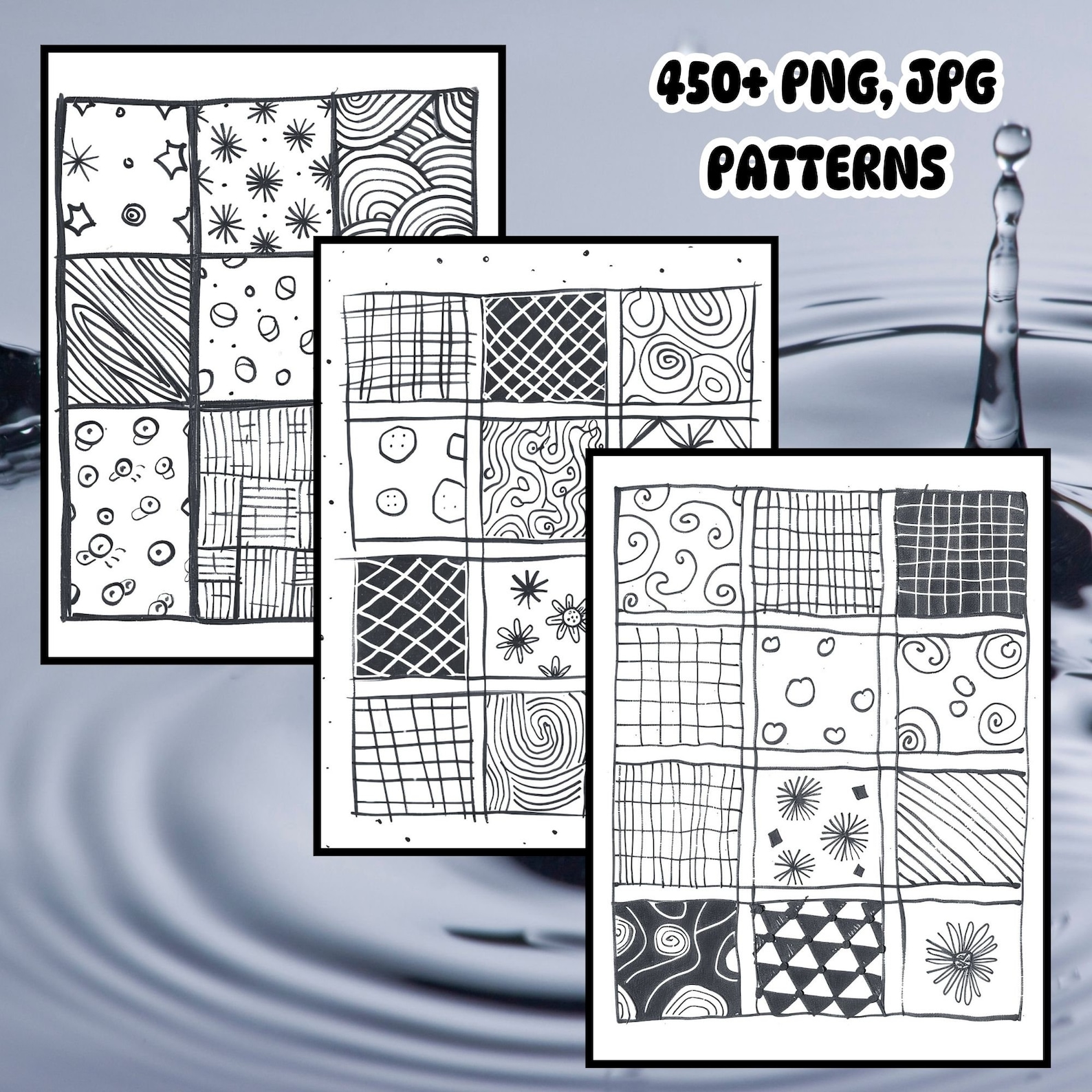 450+ Zentangle Patterns, Zentangle Practice Sheet, Easy How to Draw ...